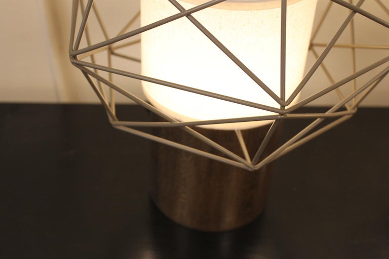 Pair Lamps, Modernist, Metal, Geometric For Sale at 1stDibs