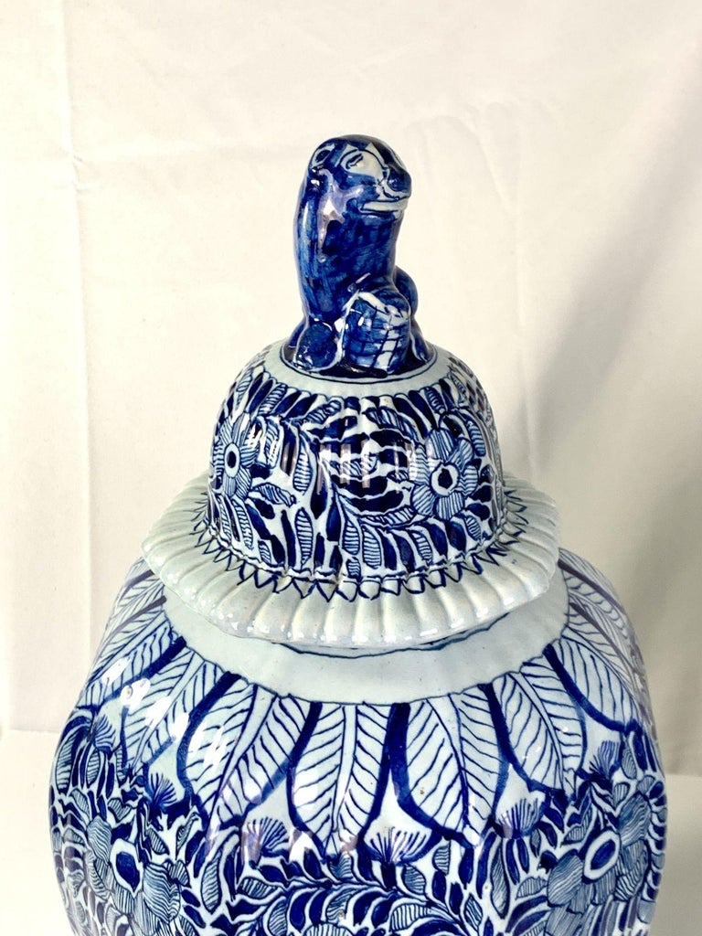 Pair Large Blue and White Delft Jars Made Netherlands 18th Century ...