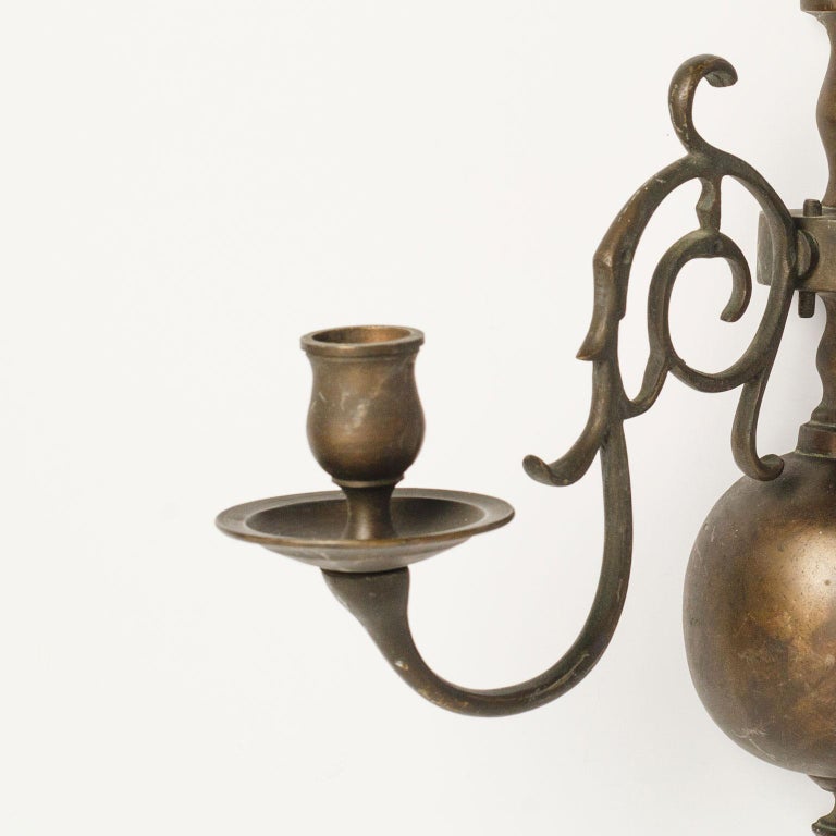 Pair of Large Bronze Two-Arm Sconces at 1stDibs