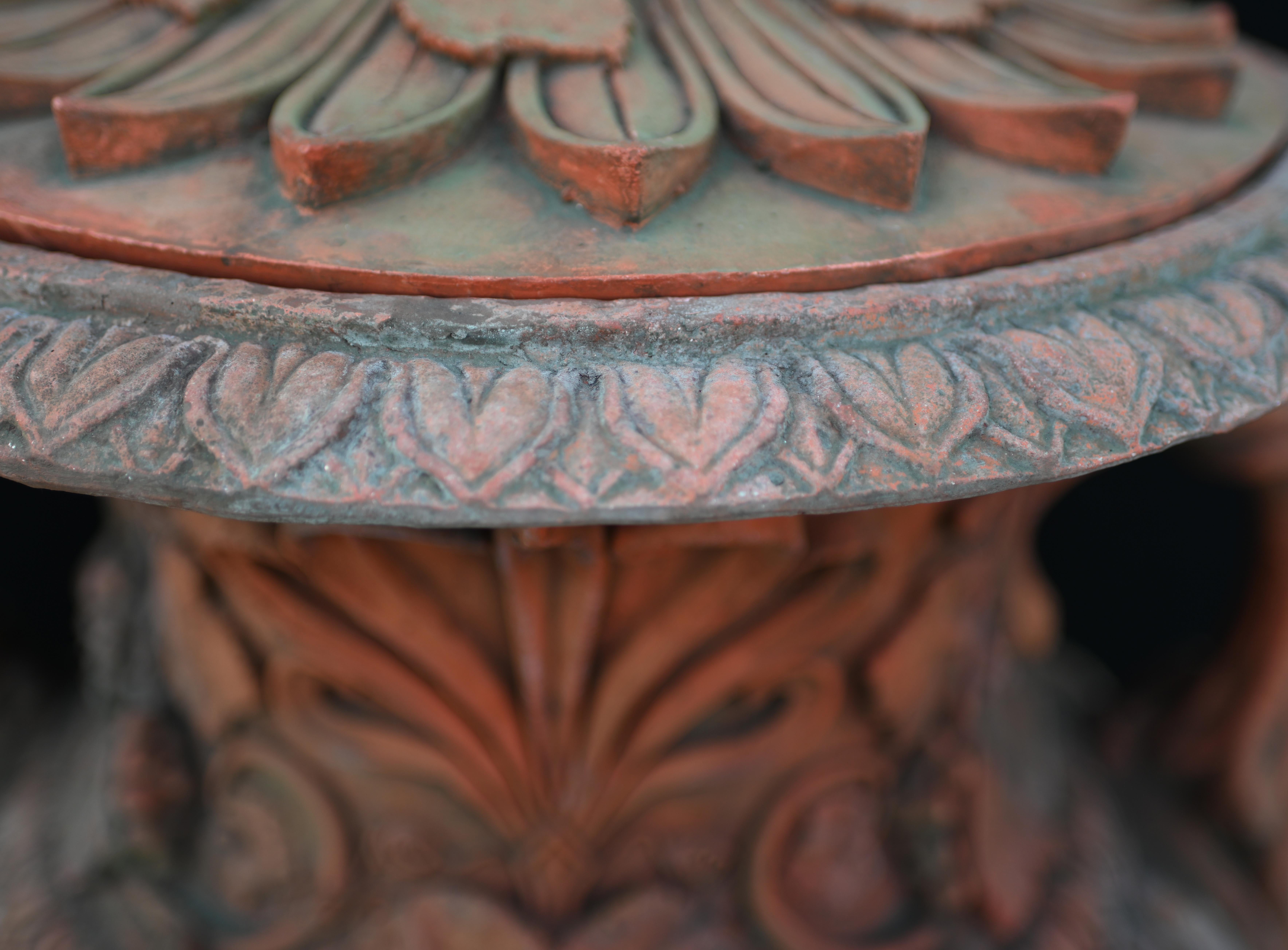 Pair Large English Stone Garden Urns Amphora Vase For Sale at 1stDibs