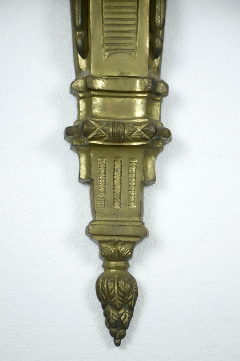Pair Large Louis XVI 1800s Brass Wall Sconces 5 Lights Each For Sale at ...