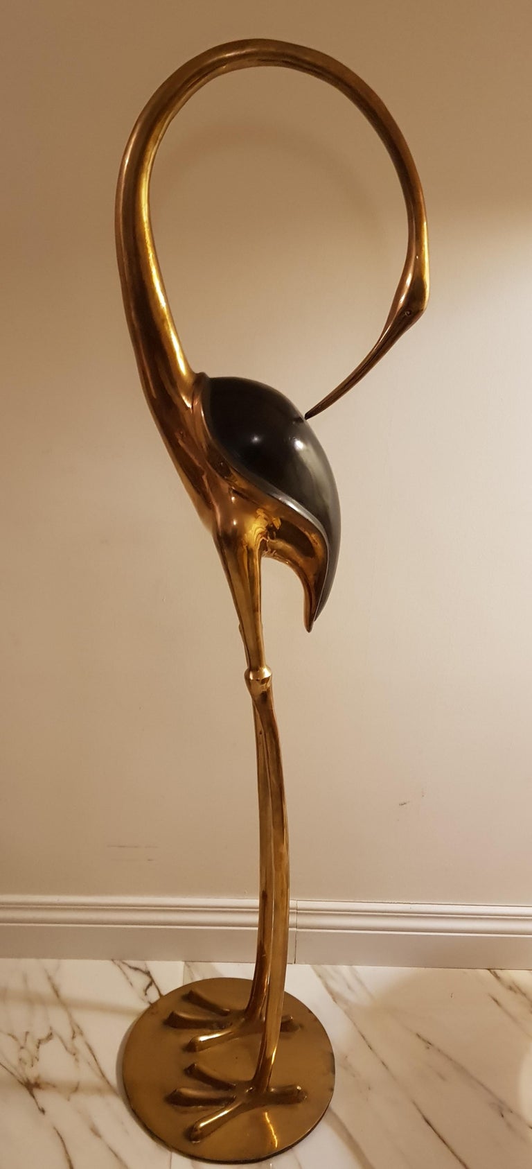 Pair of Large Vintage Human Size Brass Cranes, Hollywood Regency, 1970s ...