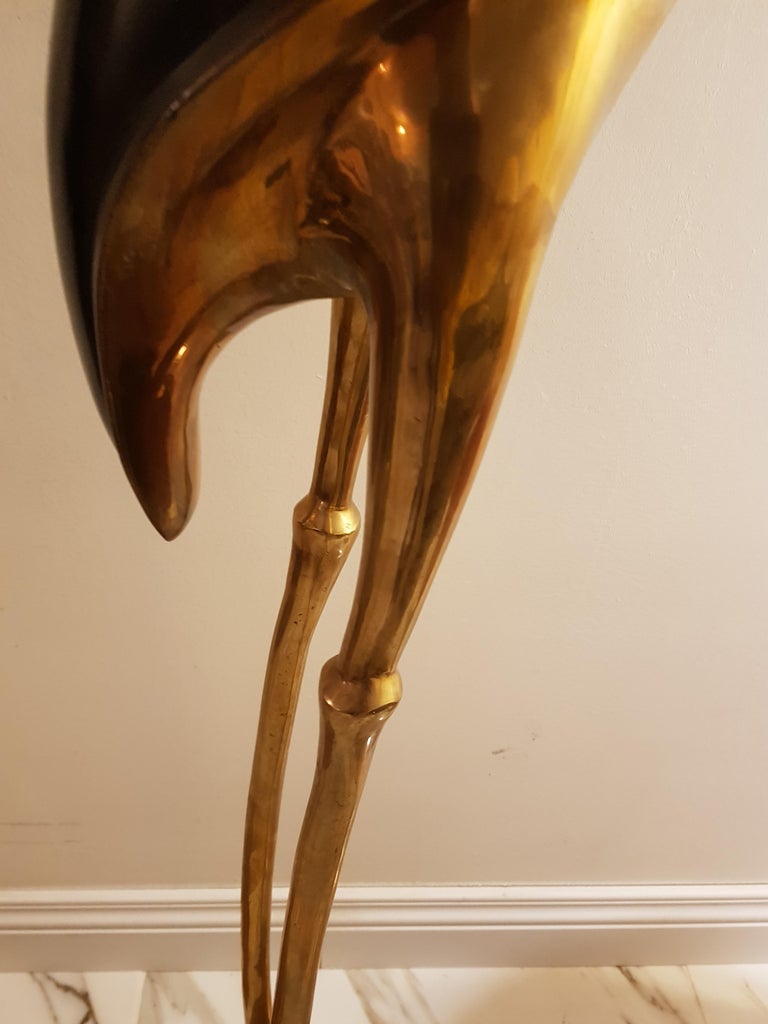 Pair of Large Vintage Human Size Brass Cranes, Hollywood Regency, 1970s ...