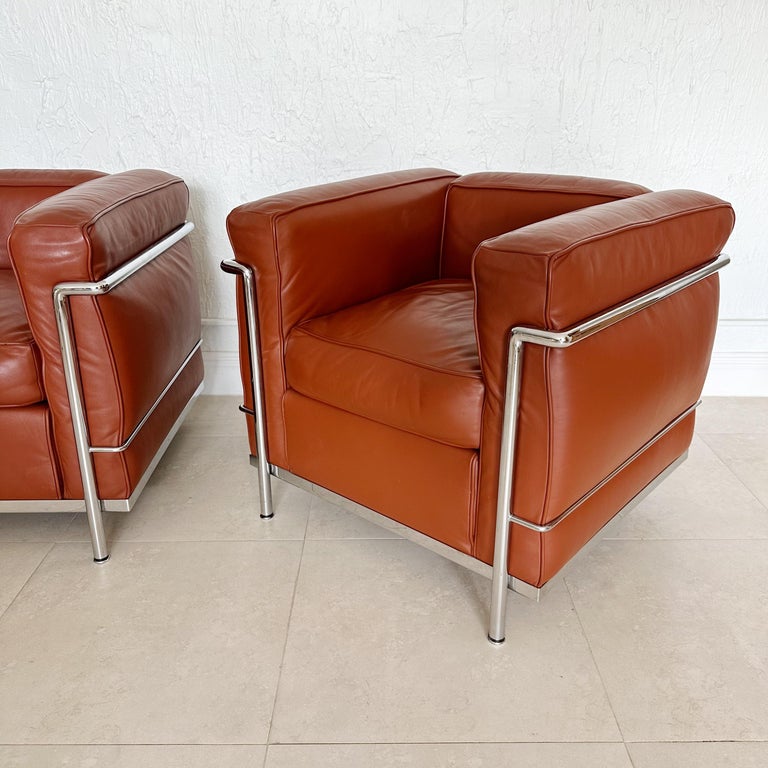 Pair Lc2 Armchairs, Le Corbusier by Cassina Circa 1980's For Sale at ...