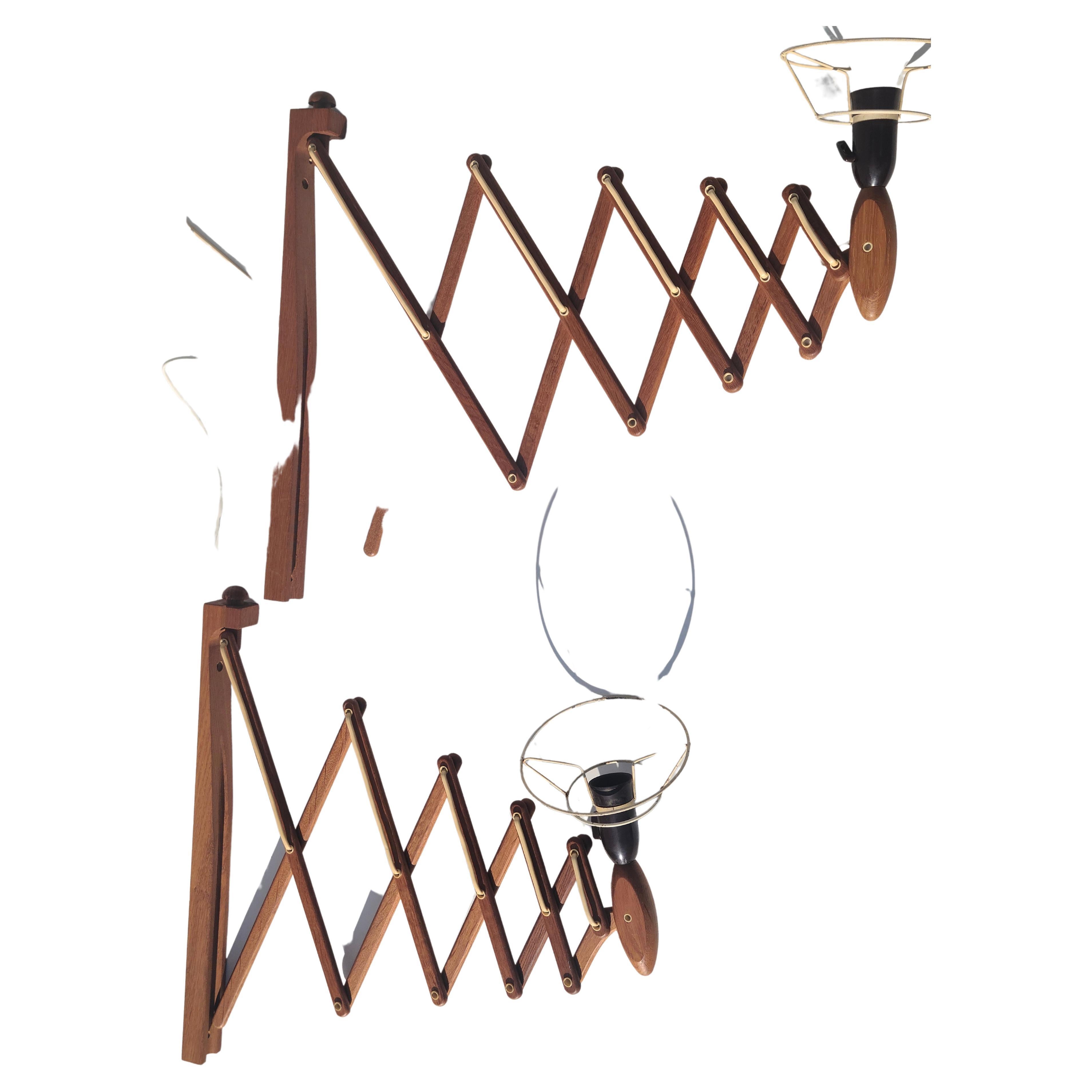 Pair Le Klint Scissor wall lamps designed by Erik Hansen at 1stDibs