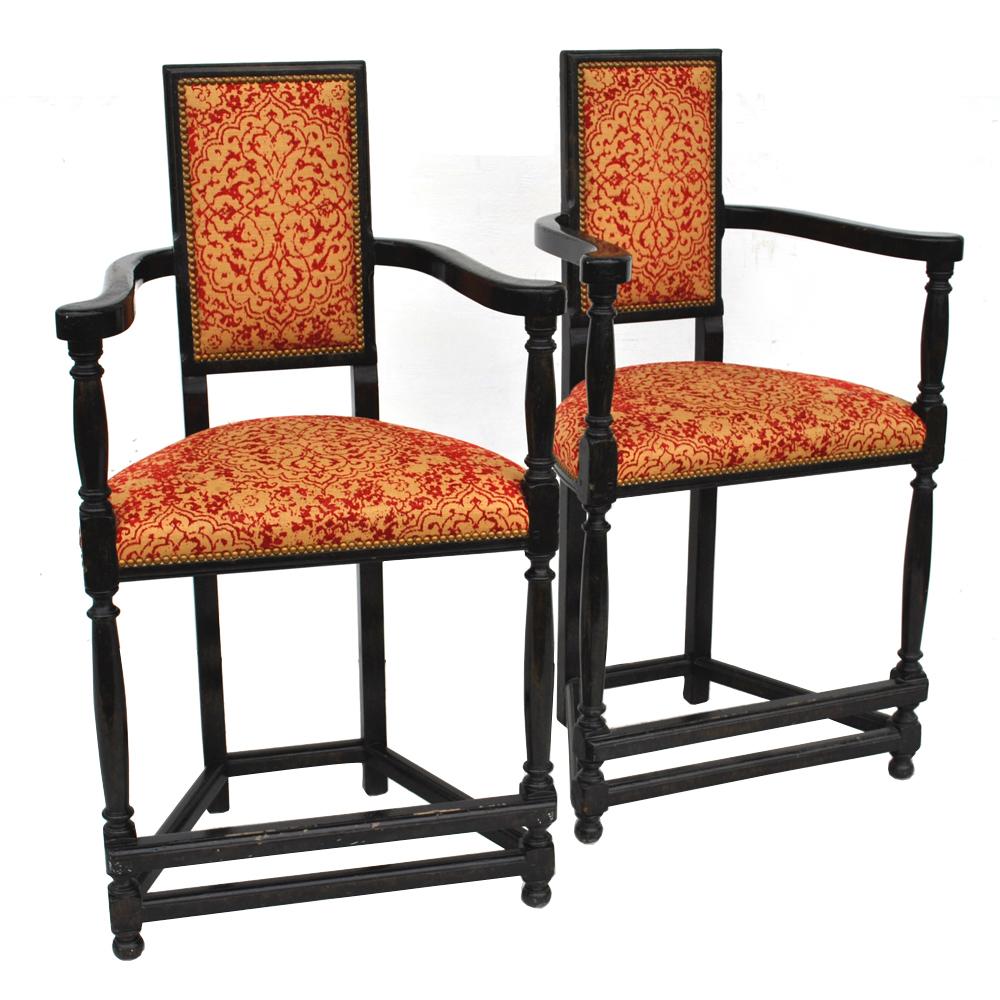 Pair of Louis XIII Style Ebonized Stools by Dennis and Leen For Sale at ...