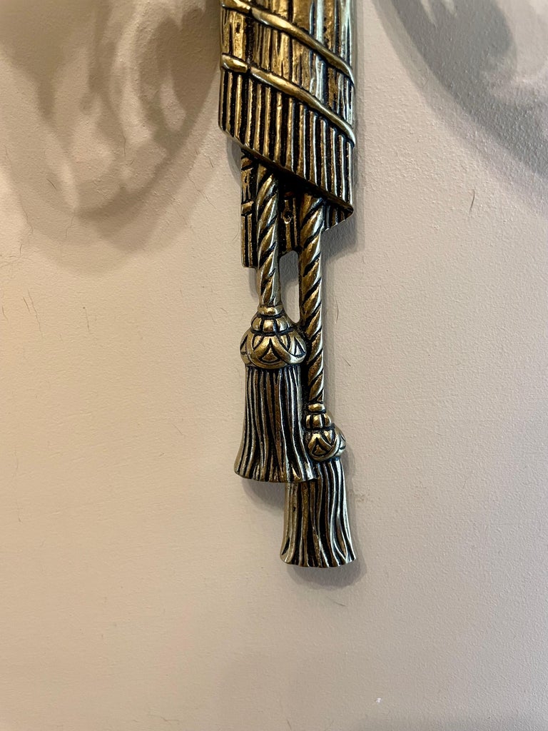 Pair Louis XVI Style Bronze Bow and Tassel Sconces For Sale at 1stDibs