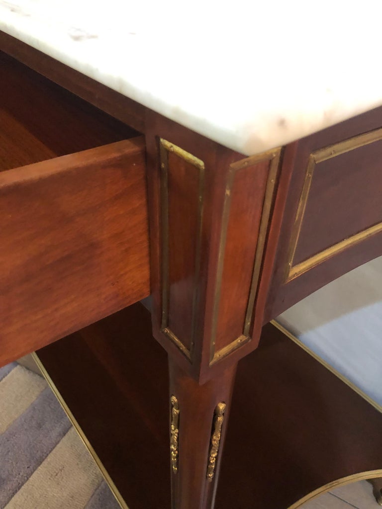 Marble Top Russian Neoclassical Console, Concave Sides and Bronze ...