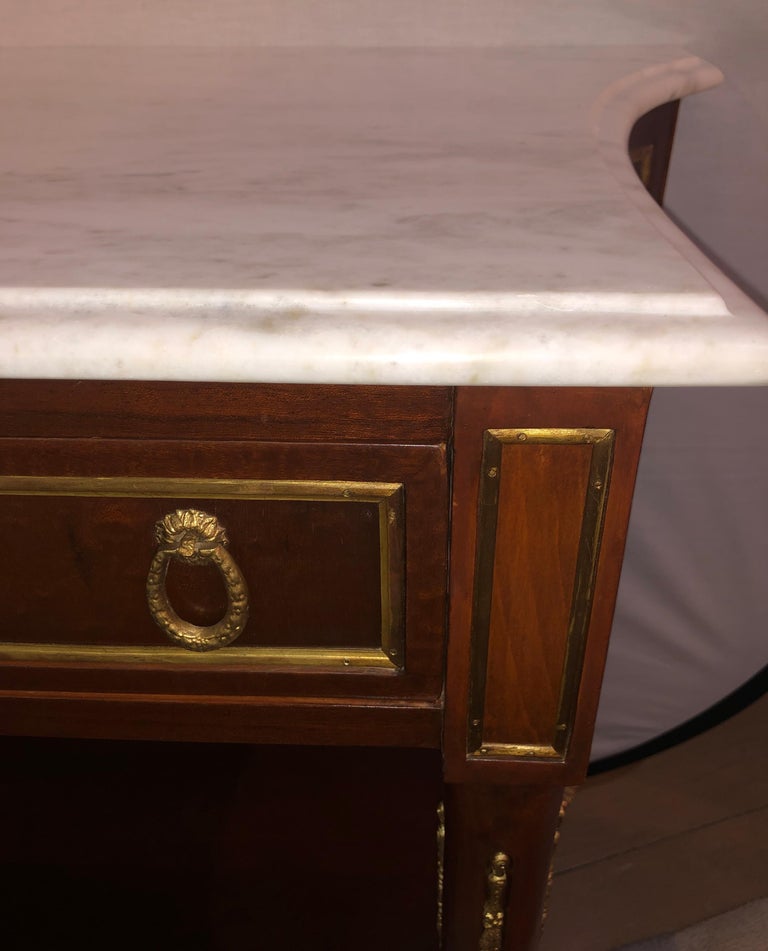 Marble Top Russian Neoclassical Console, Concave Sides and Bronze ...