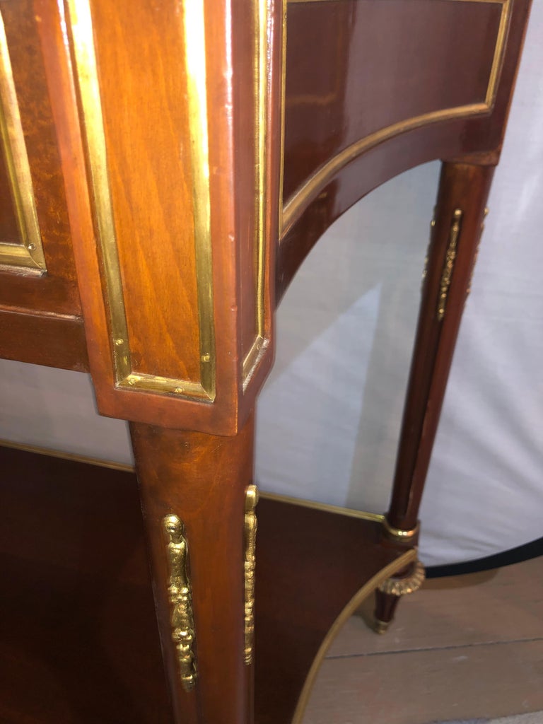 Marble Top Russian Neoclassical Console, Concave Sides and Bronze ...