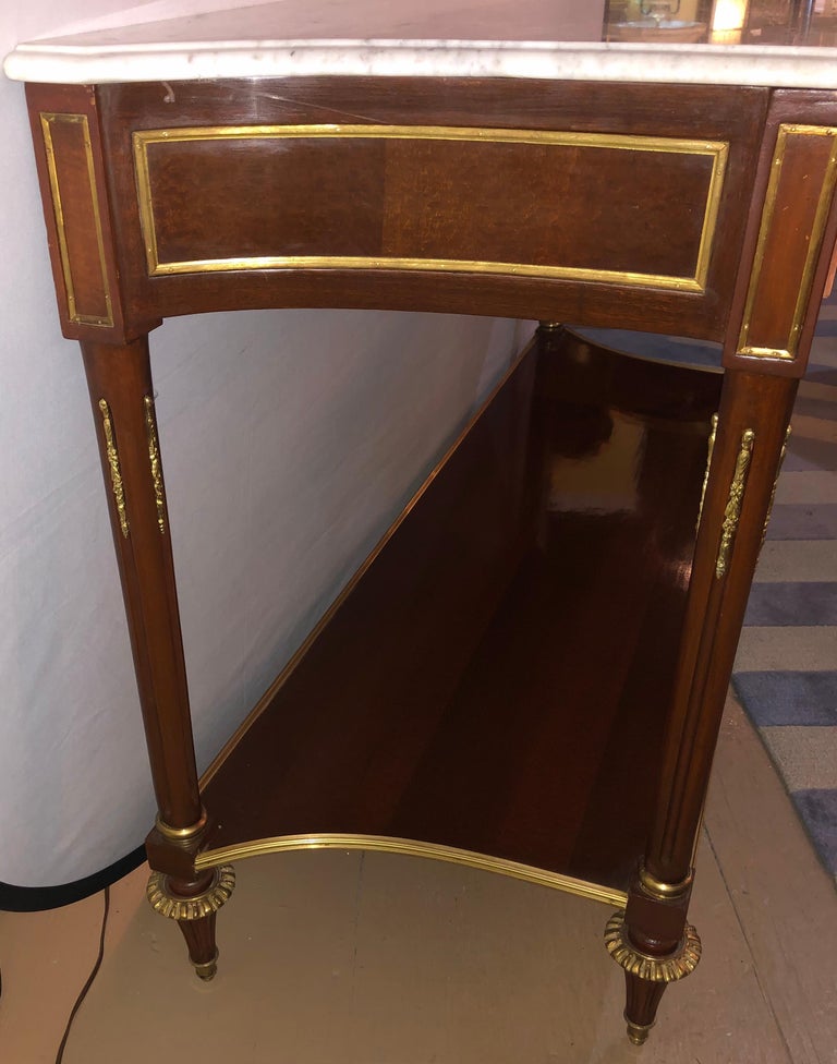 Marble Top Russian Neoclassical Console, Concave Sides and Bronze ...