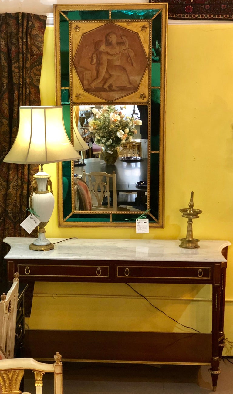 Marble Top Russian Neoclassical Console, Concave Sides and Bronze ...