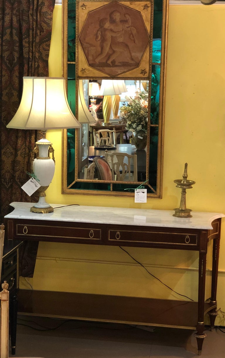 Marble Top Russian Neoclassical Console, Concave Sides and Bronze ...