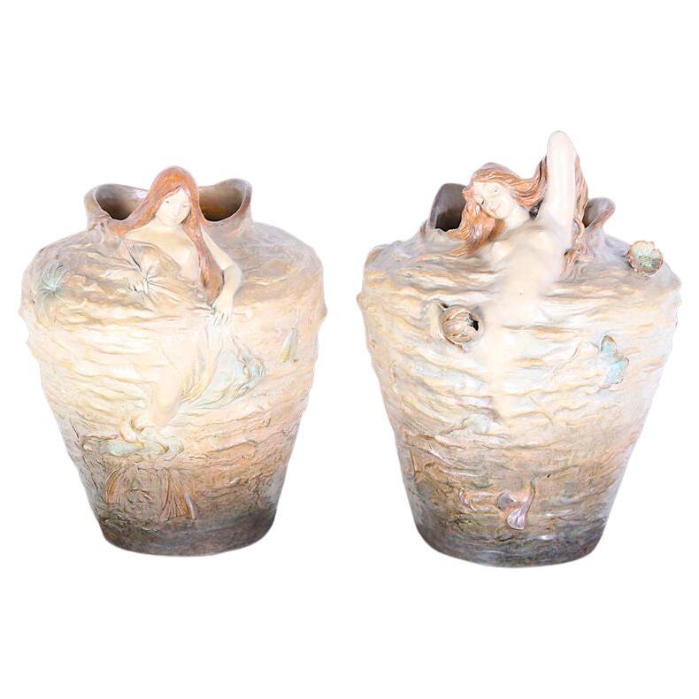 Friedrich Goldscheider and Cherc, Symbolist Vase For Sale at 1stDibs