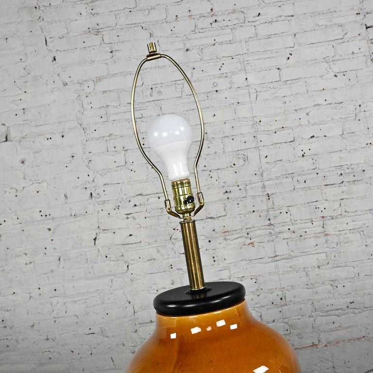 Pair MCM Black and Gold Large Scale Table Lamps by Carstens Tonnieshof ...