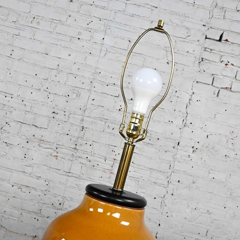 Pair MCM Black and Gold Large Scale Table Lamps by Carstens Tonnieshof ...