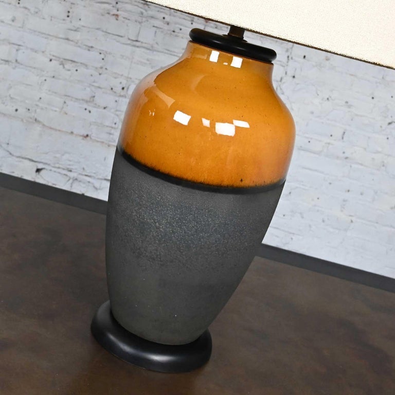 Pair MCM Black and Gold Large Scale Table Lamps by Carstens Tonnieshof ...