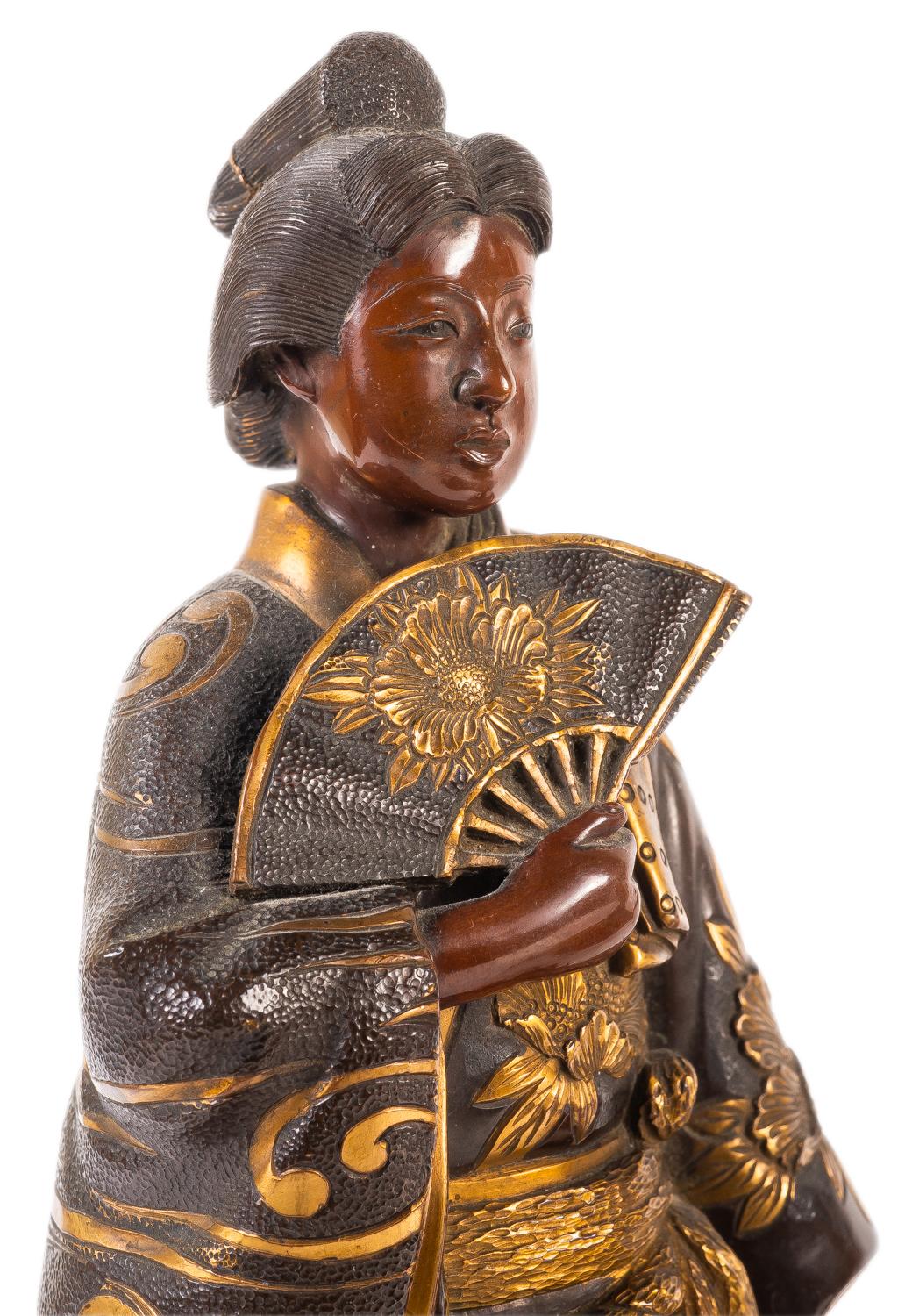 Pair of Meiji Period Japanese Miyao Bronze Statues at 1stDibs ...