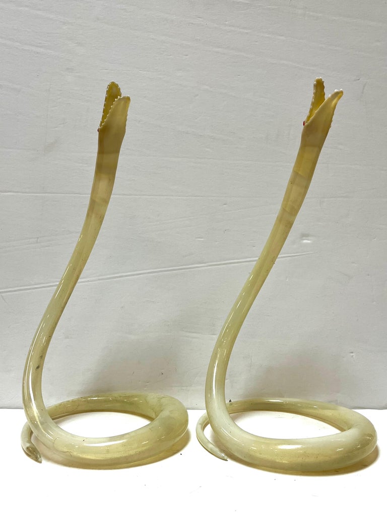 Pair Mid 20th Century 1950's Murano Handblown Glass Hollow Snake ...