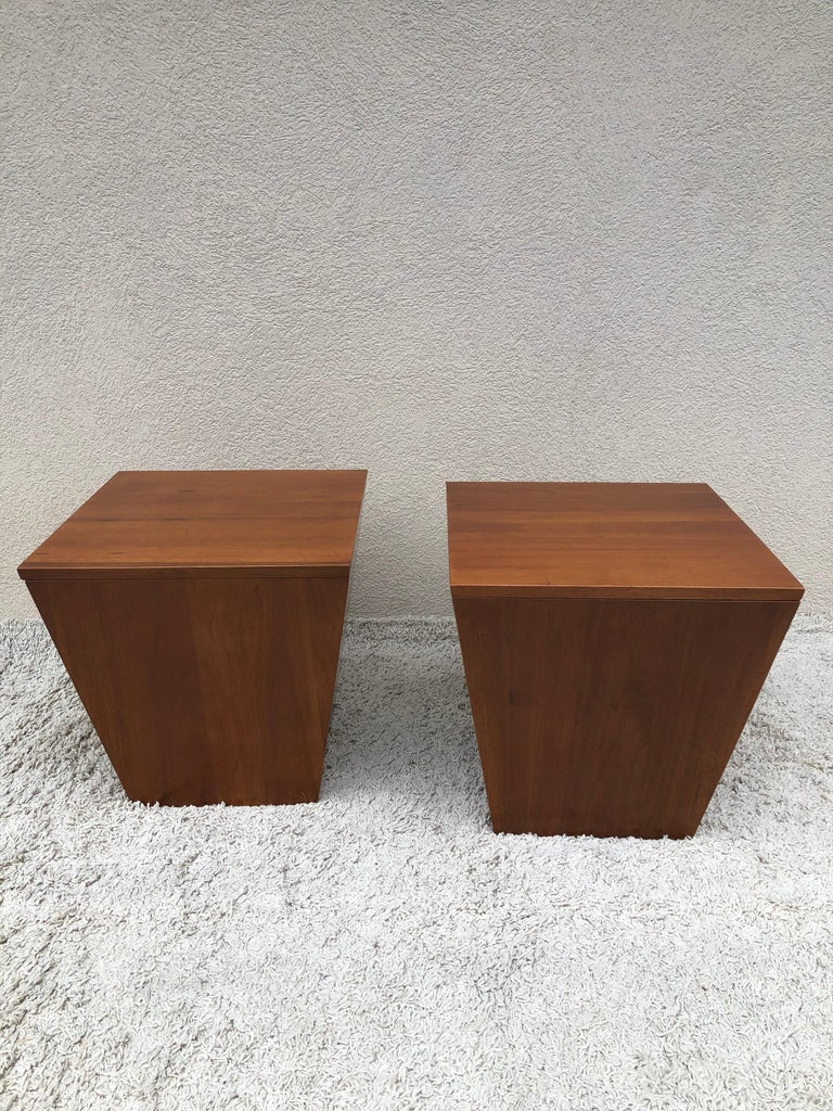 Pair of Midcentury End Table/ Cube Boxes with Storage Interiors For ...