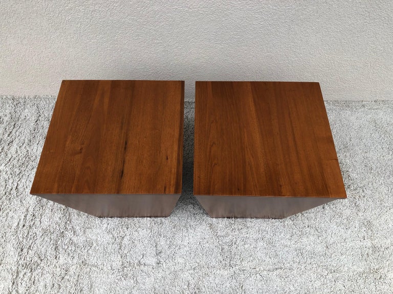 Pair of Midcentury End Table/ Cube Boxes with Storage Interiors For ...
