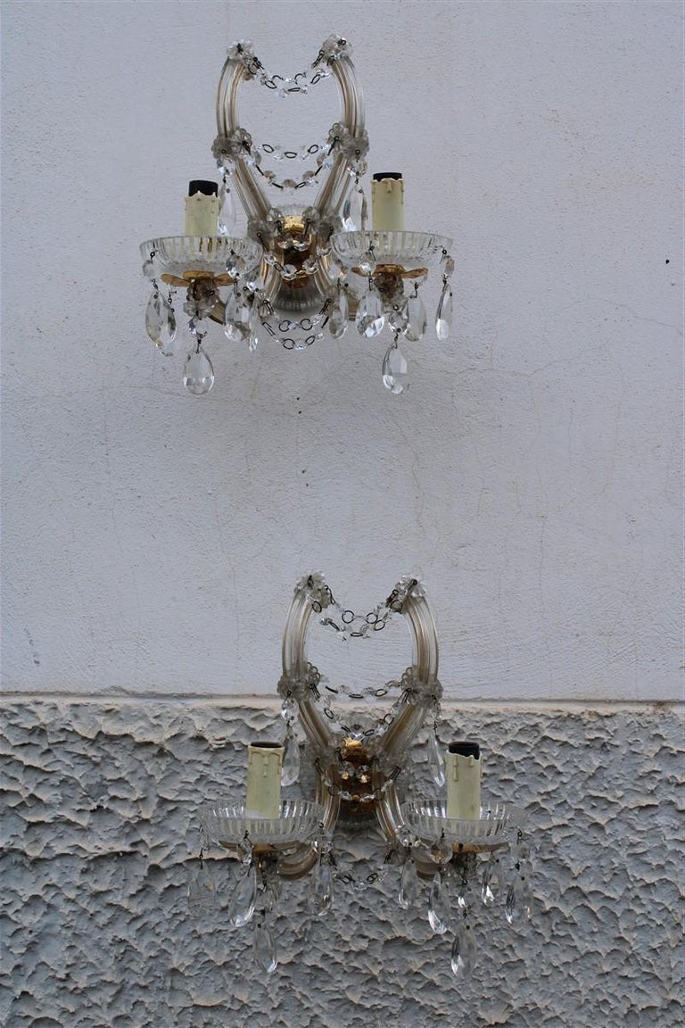 Pair Mid-century Italian Wall Sconces Maria Theresa Classic Design ...
