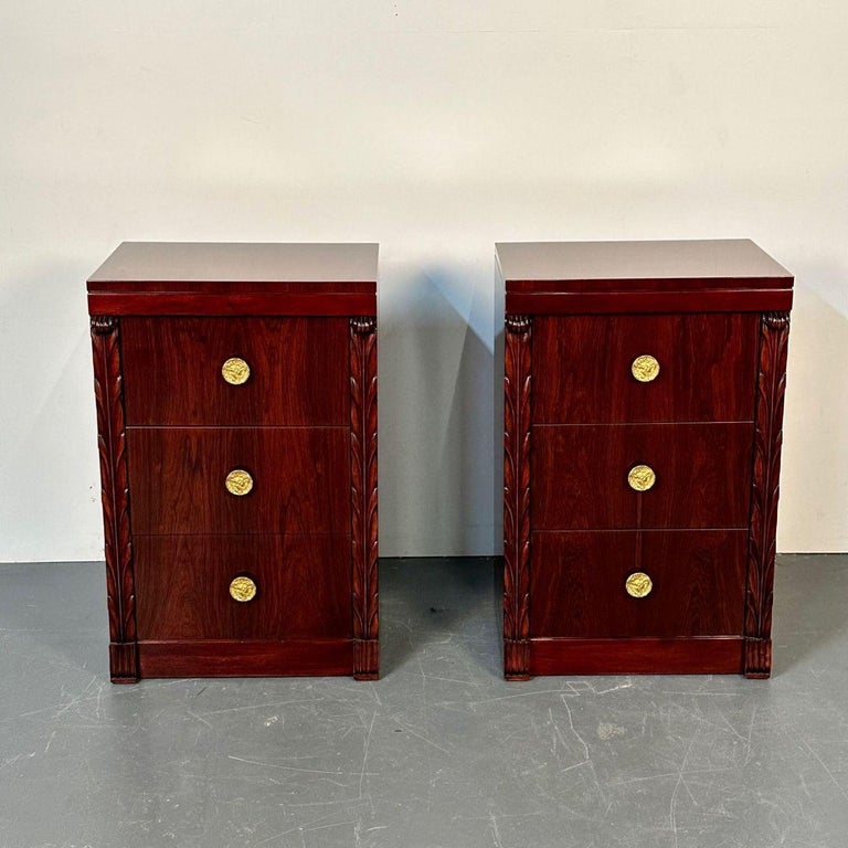 Pair Midcentury Labeled John Stuart Polished Rosewood Nightstands ...