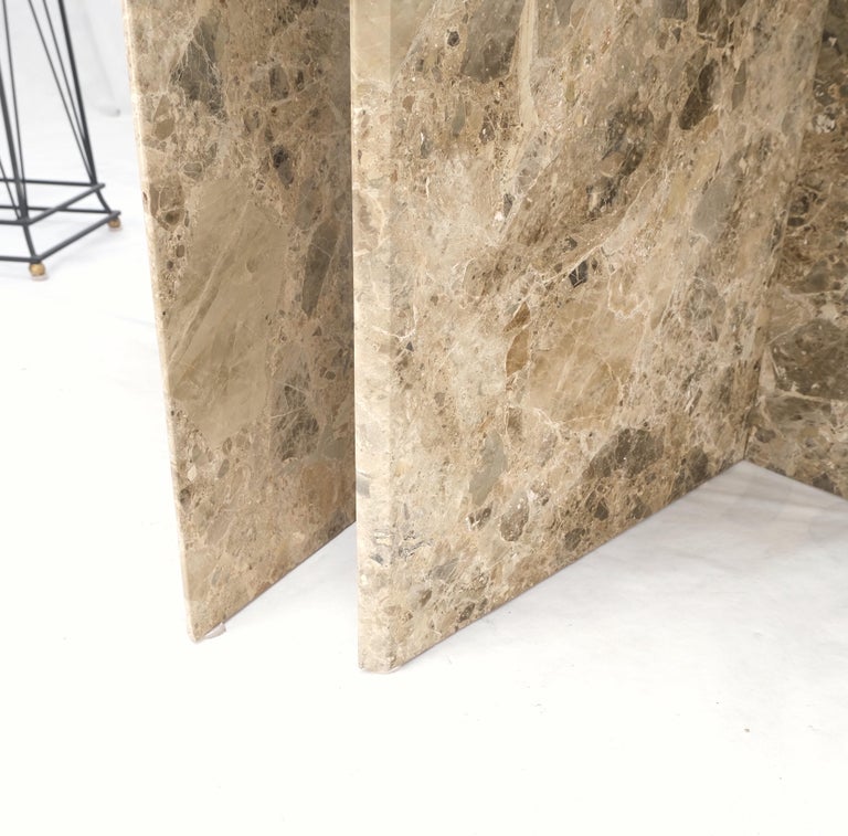 Pair Midcentury Marble Onyx Triangle Shape End Side Tables Night Stands ...