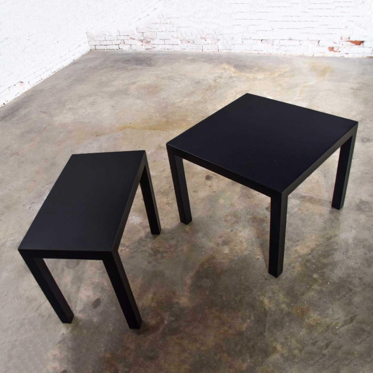 Mid-Century Modern Black Painted Parsons Side Tables 1 Square 1 ...