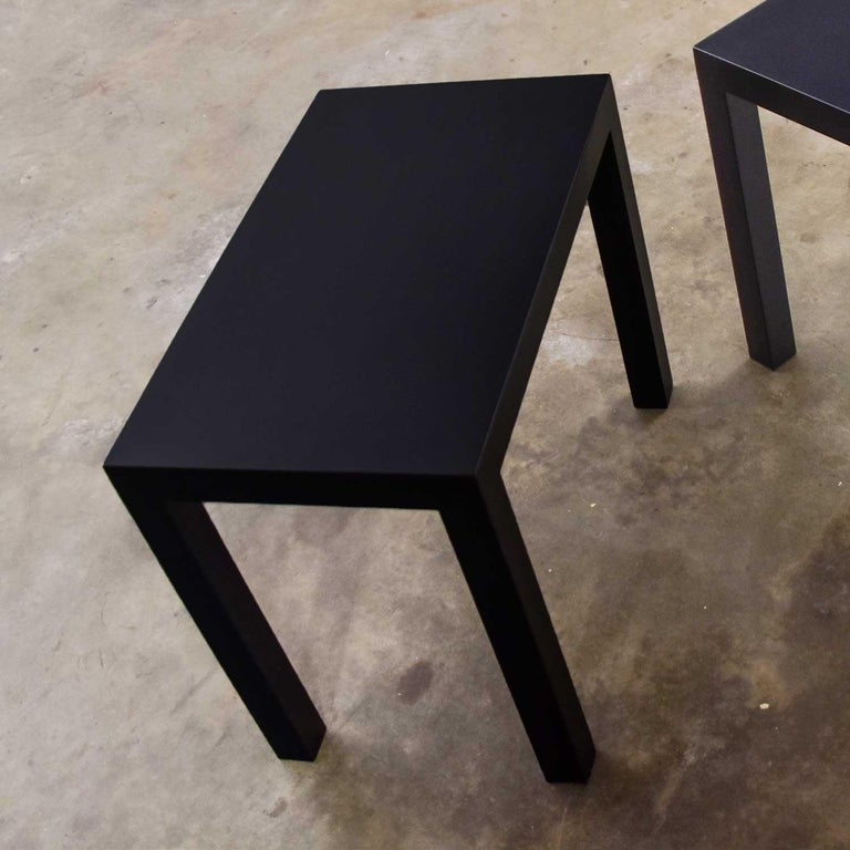 Mid-Century Modern Black Painted Parsons Side Tables 1 Square 1 ...