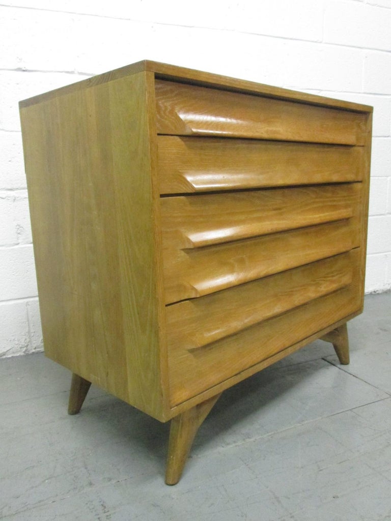 Pair Mid-Century Modern Cerused Oak Chests For Sale at 1stDibs
