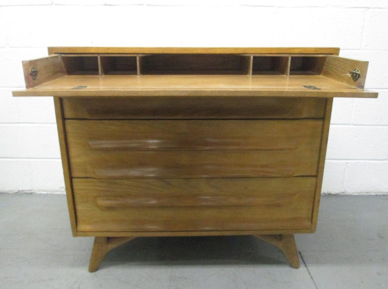 Pair Mid-Century Modern Cerused Oak Chests For Sale at 1stDibs