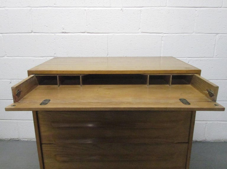 Pair Mid-Century Modern Cerused Oak Chests For Sale at 1stDibs
