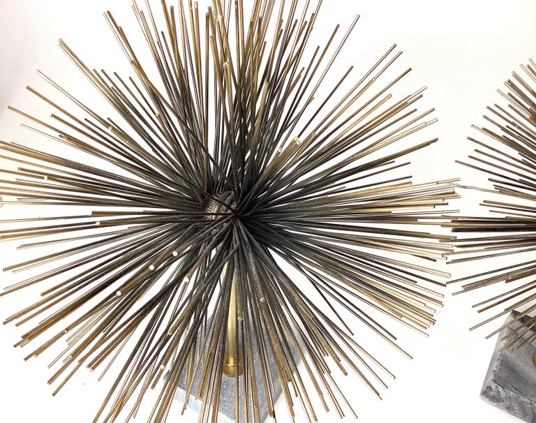 Pair Mid-Century Modern Mounted Starburst Abstract Sculptures at 1stDibs