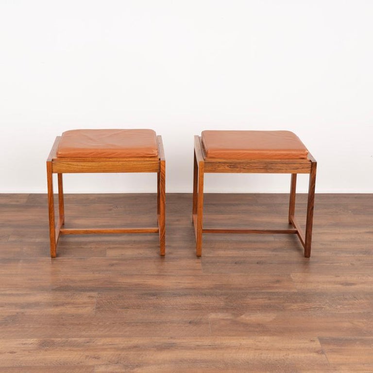 Pair, Mid-Century Modern Reversible Stools and Side Tables from Denmark ...