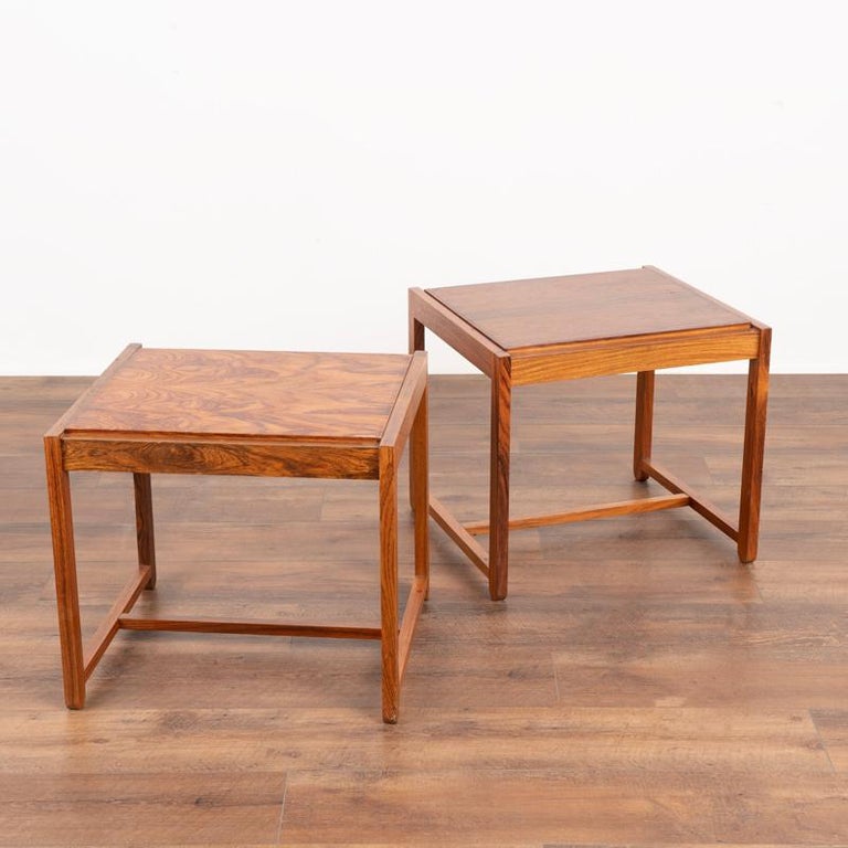 Pair, Mid-Century Modern Reversible Stools and Side Tables from Denmark ...