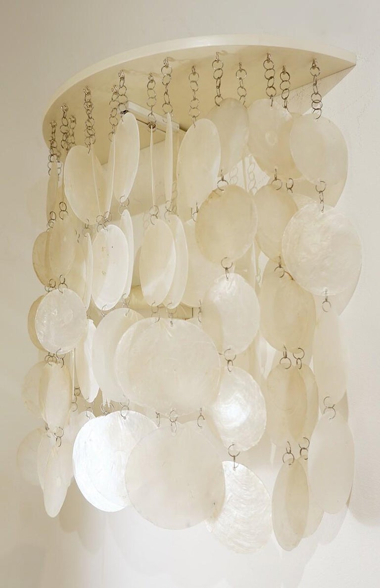 Pair Mid-Century Modern Seashell Wall Sconces For Sale at 1stDibs