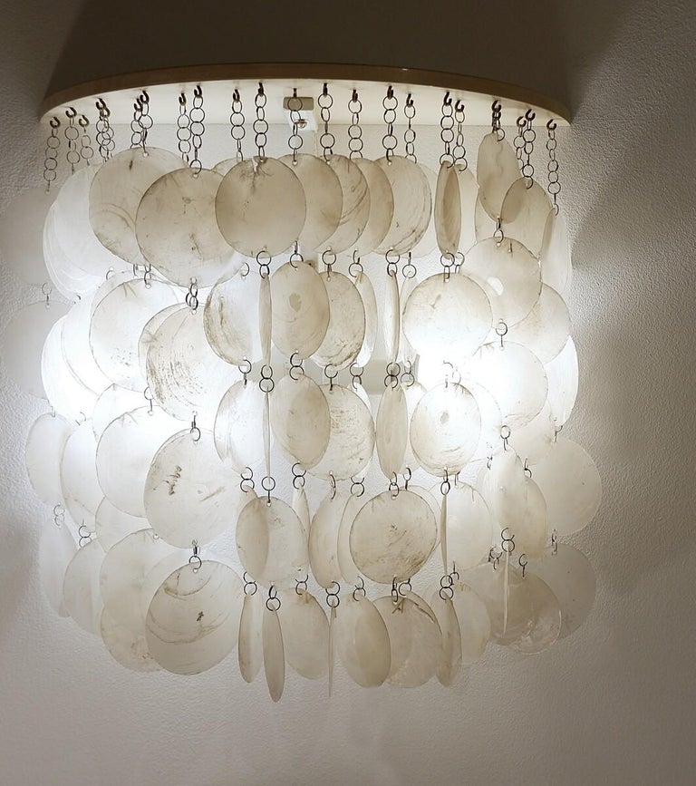 Pair Mid-Century Modern Seashell Wall Sconces For Sale at 1stDibs