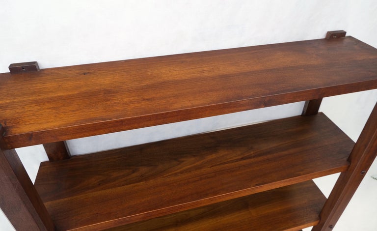 Pair Mid-Century Modern Solid Oiled Walnut Etageres Bookcases Wall ...