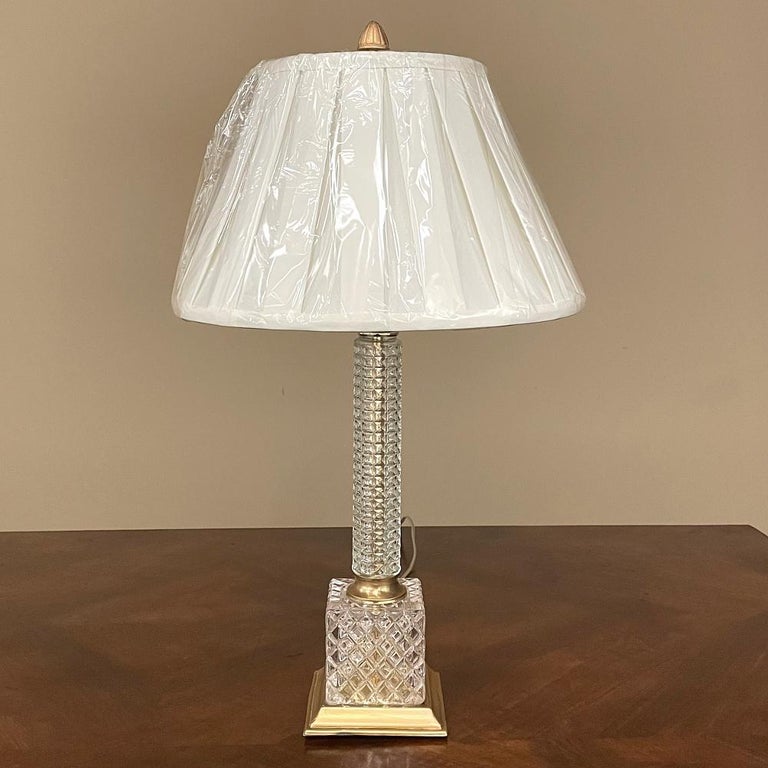 Pair Mid-Century Neoclassical Cut Crystal and Brass Table Lamps For ...