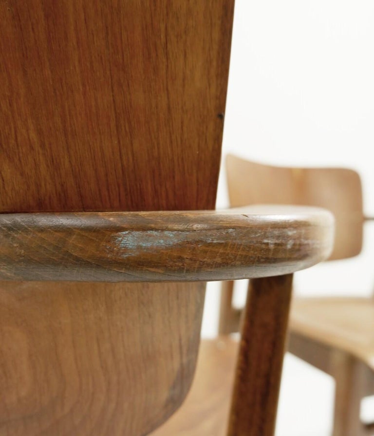 Pair Mid-Century Plywood Beech Chairs For Sale at 1stDibs