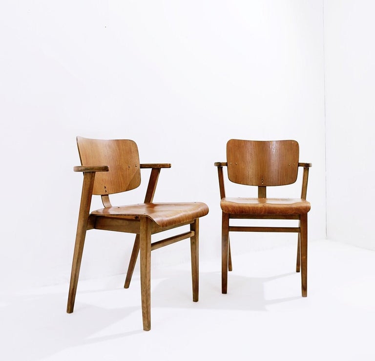Pair Mid-Century Plywood Beech Chairs For Sale at 1stDibs