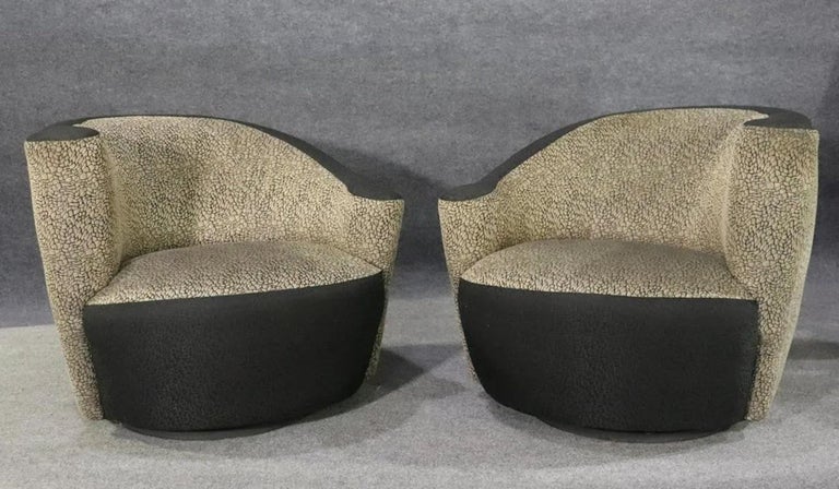 Pair Mid-Century Swivel Nautilus Chairs For Sale at 1stDibs