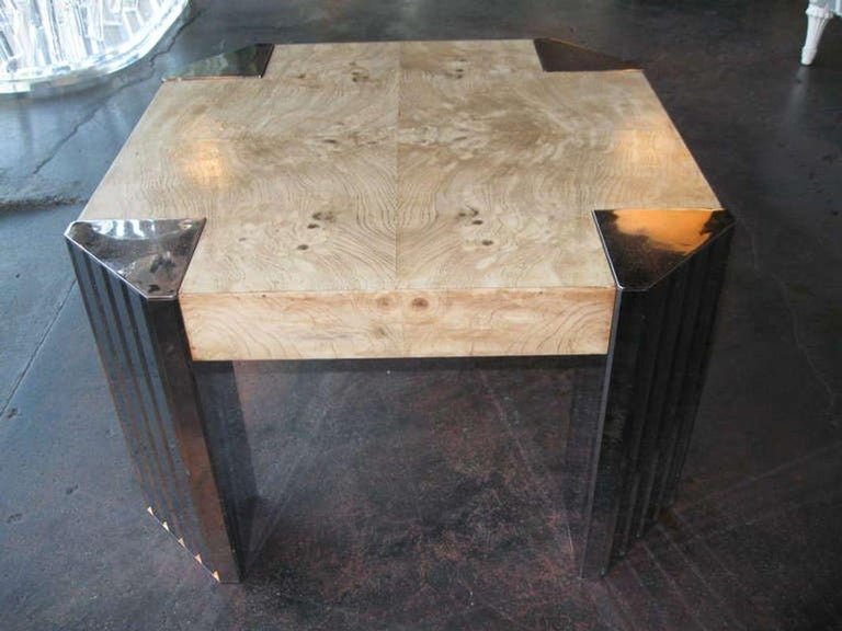 Pair Milo Baughman Style Side Tables For Sale at 1stDibs