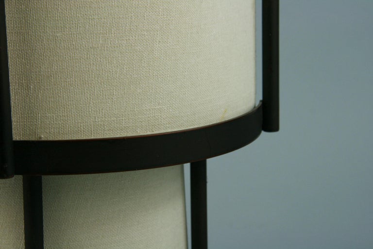 Pair Modern 3 light Metal and Fabric Shade Sconces For Sale at 1stDibs