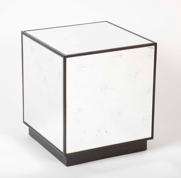 Pair of Modern Mirror Cube Side Tables at 1stDibs