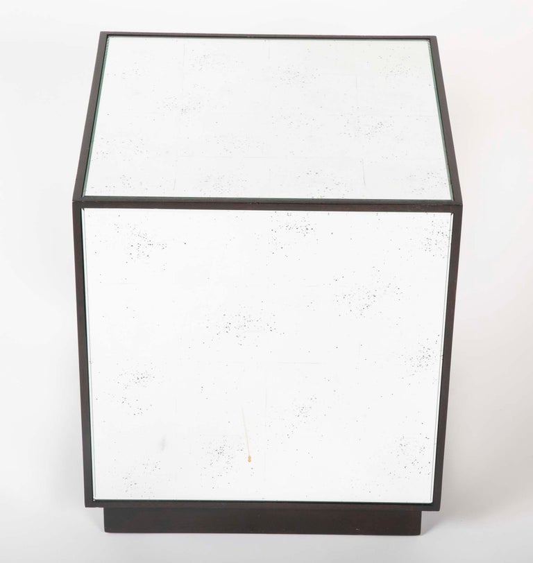 Pair of Modern Mirror Cube Side Tables at 1stDibs