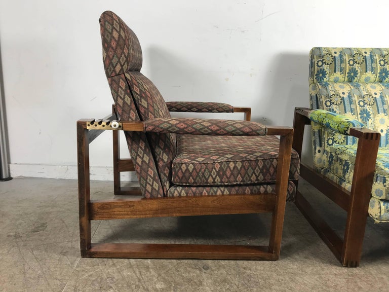 Pair of Modern Morris Lounge Chairs with Ottoman by Bernhardt Furniture ...