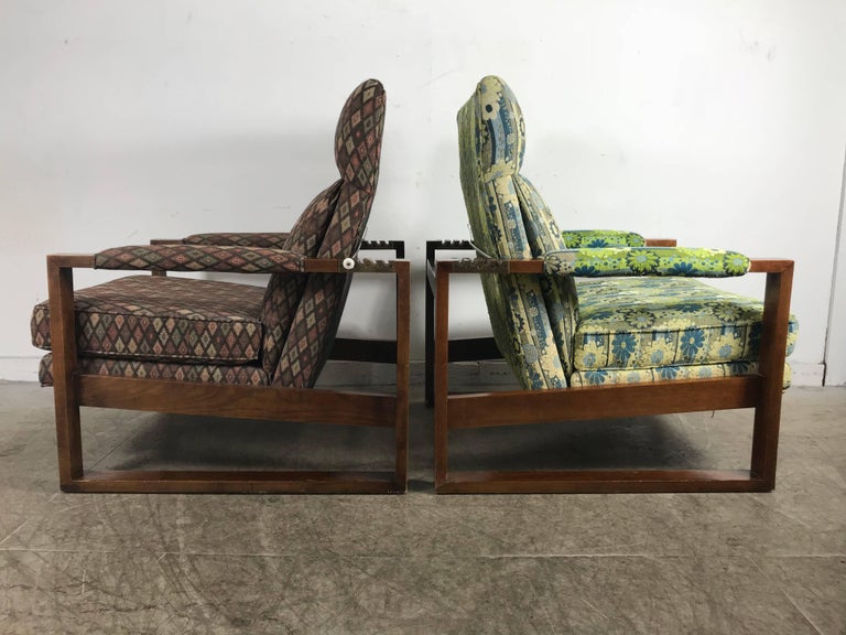 Pair of Modern Morris Lounge Chairs with Ottoman by Bernhardt Furniture ...
