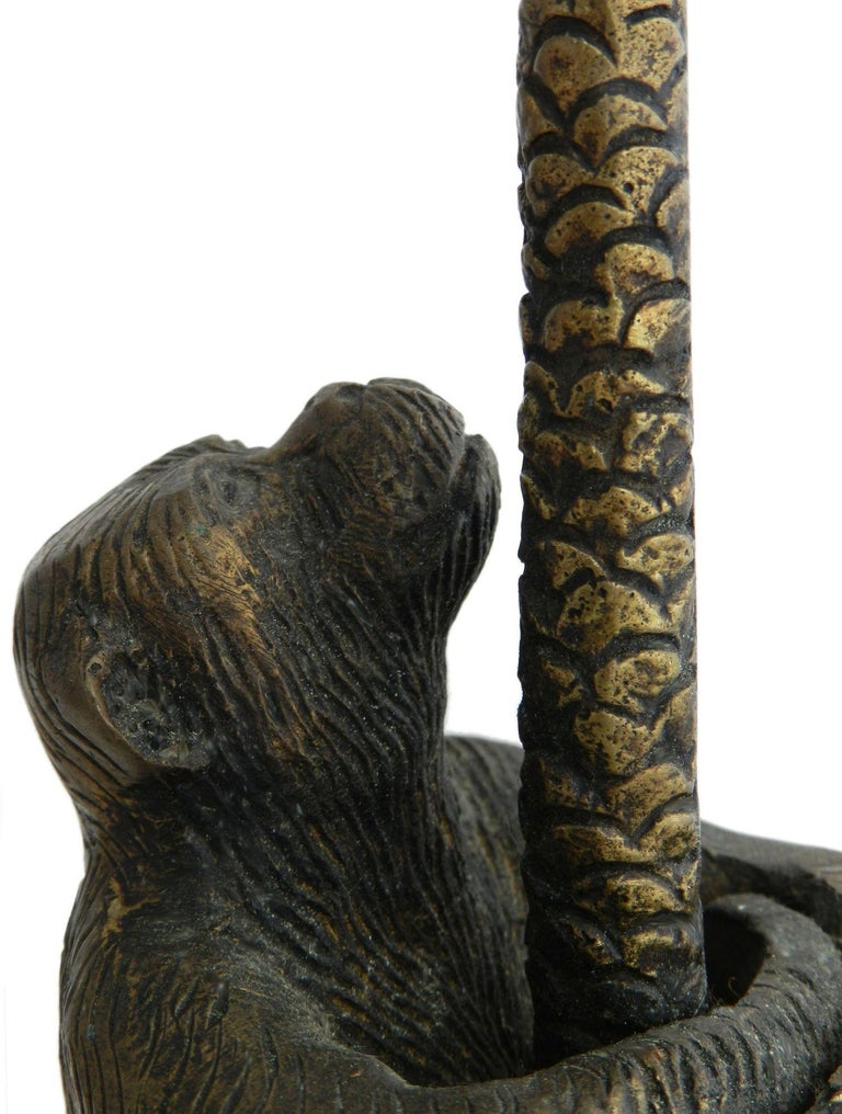 Pair Monkey Candlesticks Lamps Midcentury Lights For Sale at 1stDibs